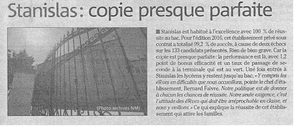 Actualités – Institution Stanislas Nice