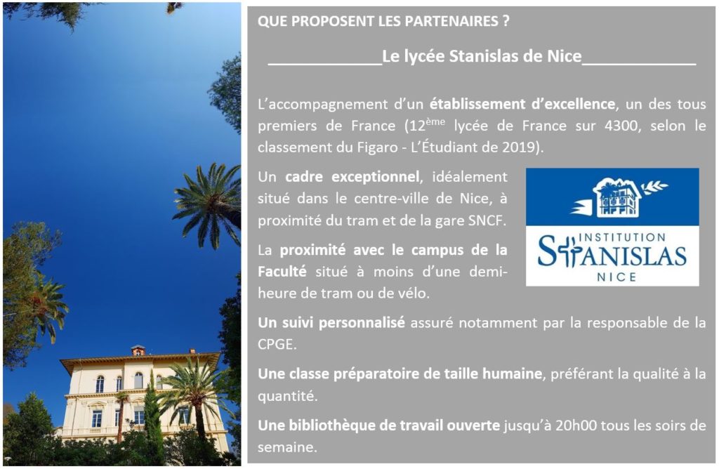 CLASSE PRÉPARATOIRE AUX GRANDES ÉCOLES – Institution Stanislas Nice
